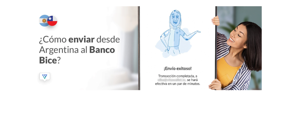 Envía dinero al Banco Bice de Chile desde Argentina - Vita Wallet