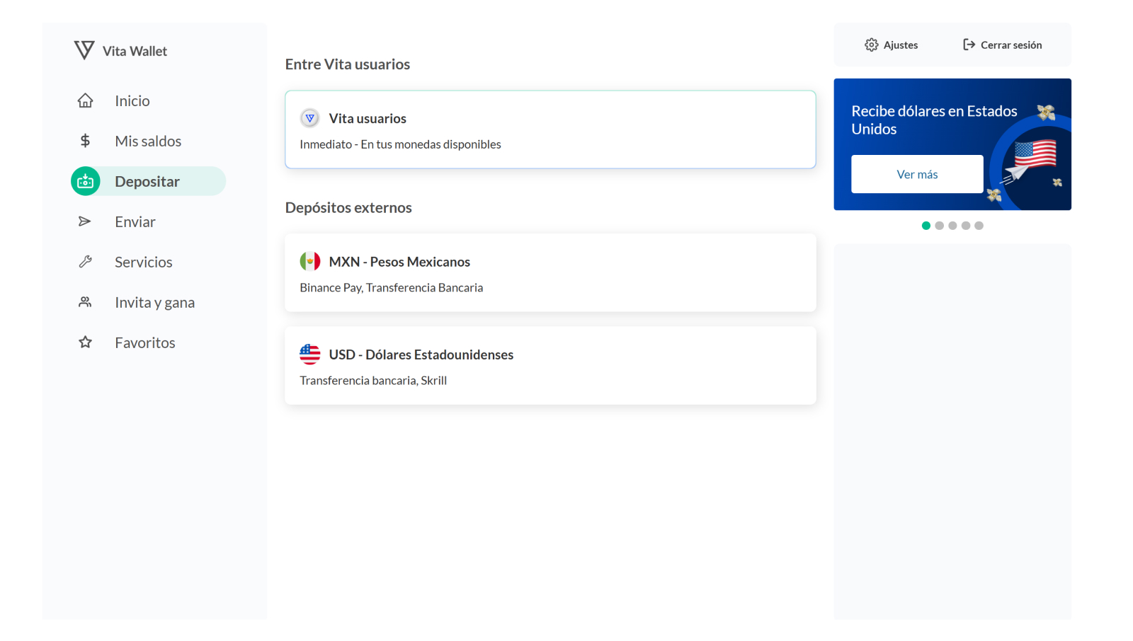 Aprende a Depositar en tu cuenta de México - Vita Wallet